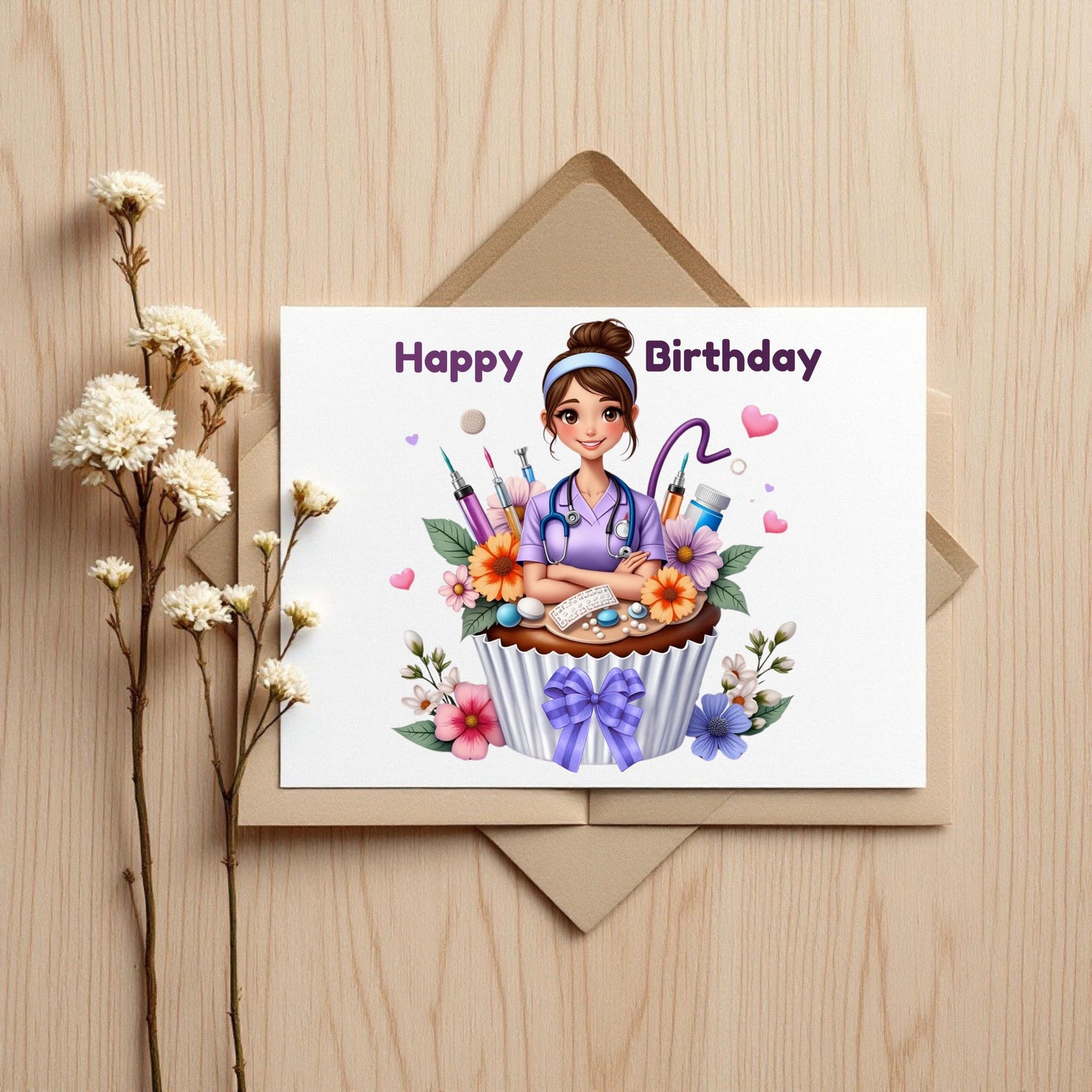 Nurse Birthday Card: Floral Clipart (digital Download) - Etsy