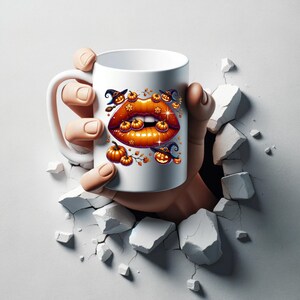 Woman's Lips Clipart. Pumpkin Lips With Halloween and Fall PNG and JPG ...