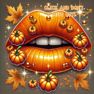 Woman's Lips Clipart. Pumpkin Lips With Halloween and Fall PNG and JPG ...