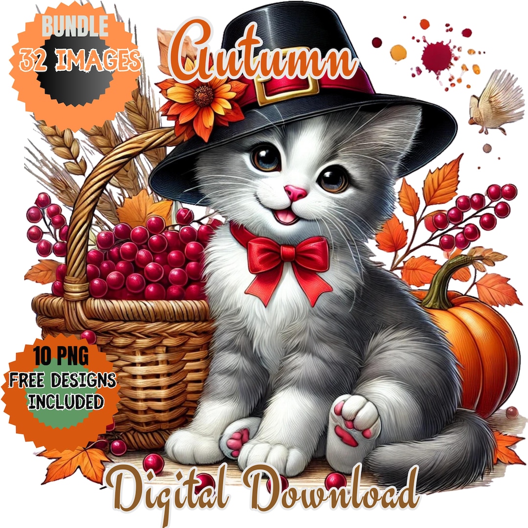 Watercolor Fall Clipart Bundle. 32 High Quality Designs Png & Jpg ...