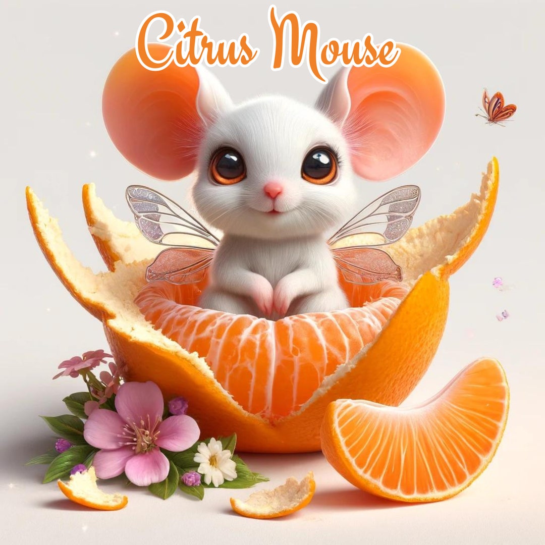 Magic Mandarin Mouse Clipart, Watercolor Illustration PNG and JPG, High ...
