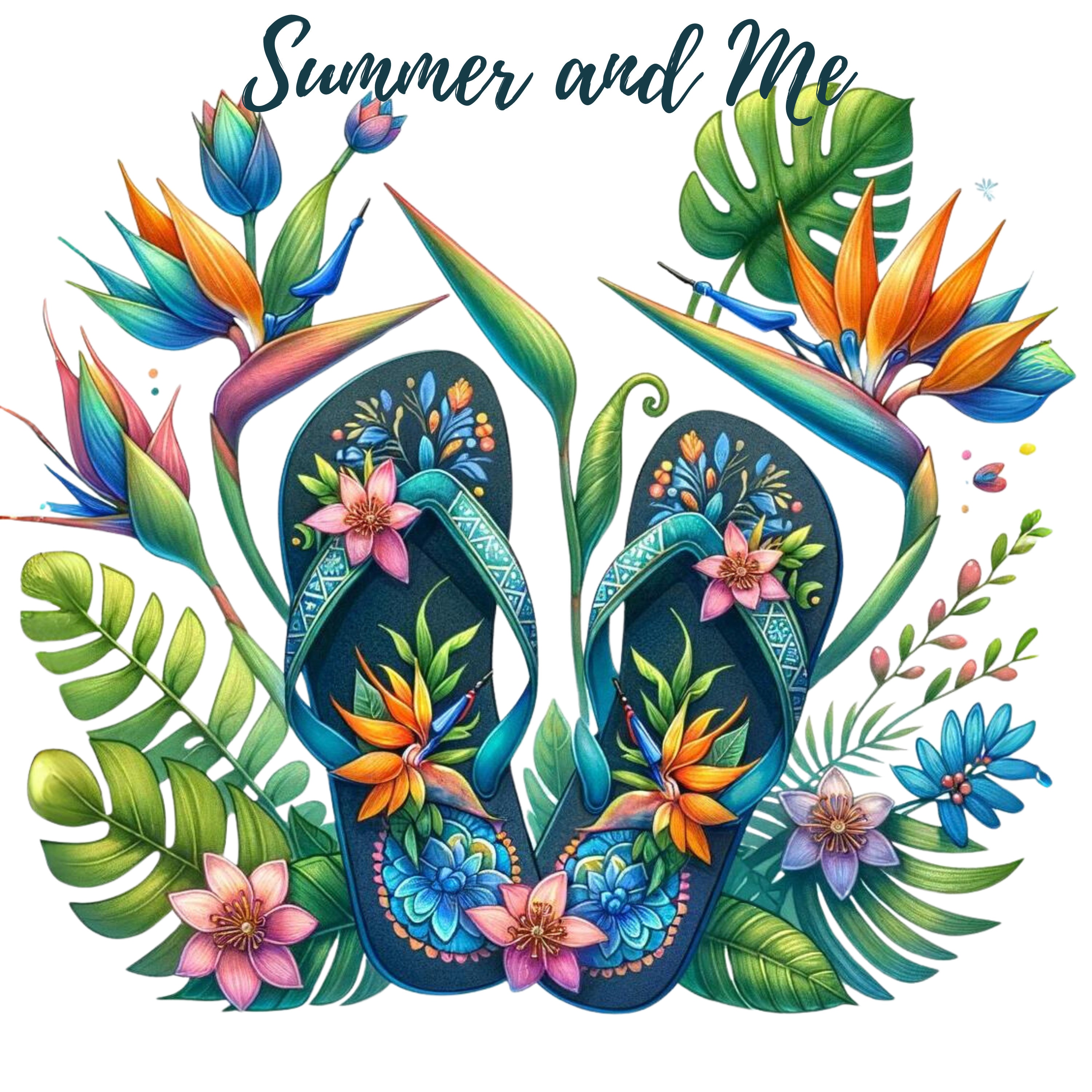 Summer Flip Flops Clipart, Colorful Summer Clipart Bundle. Summer Shoes ...