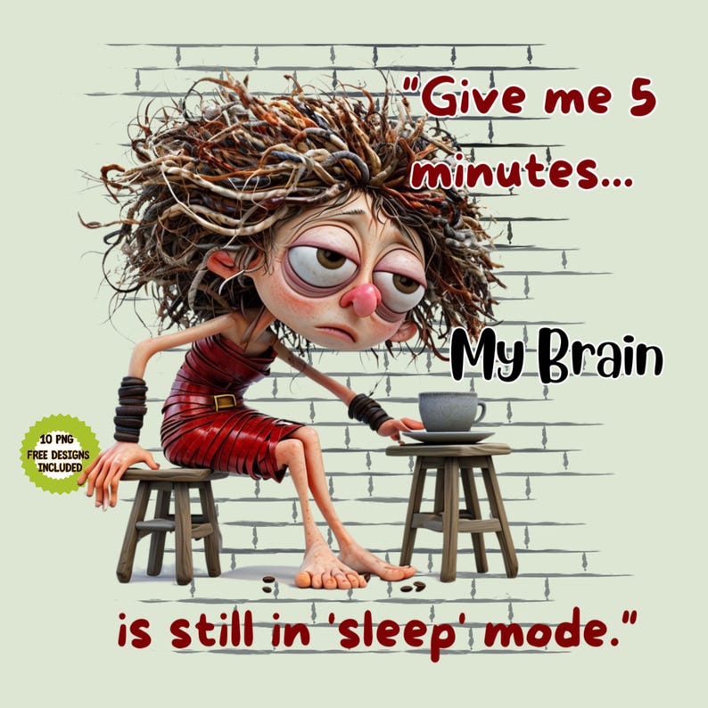 Sleepy Brain Watercolor Clipart: Funny Sarcastic Design (PNG, JPG) - Etsy