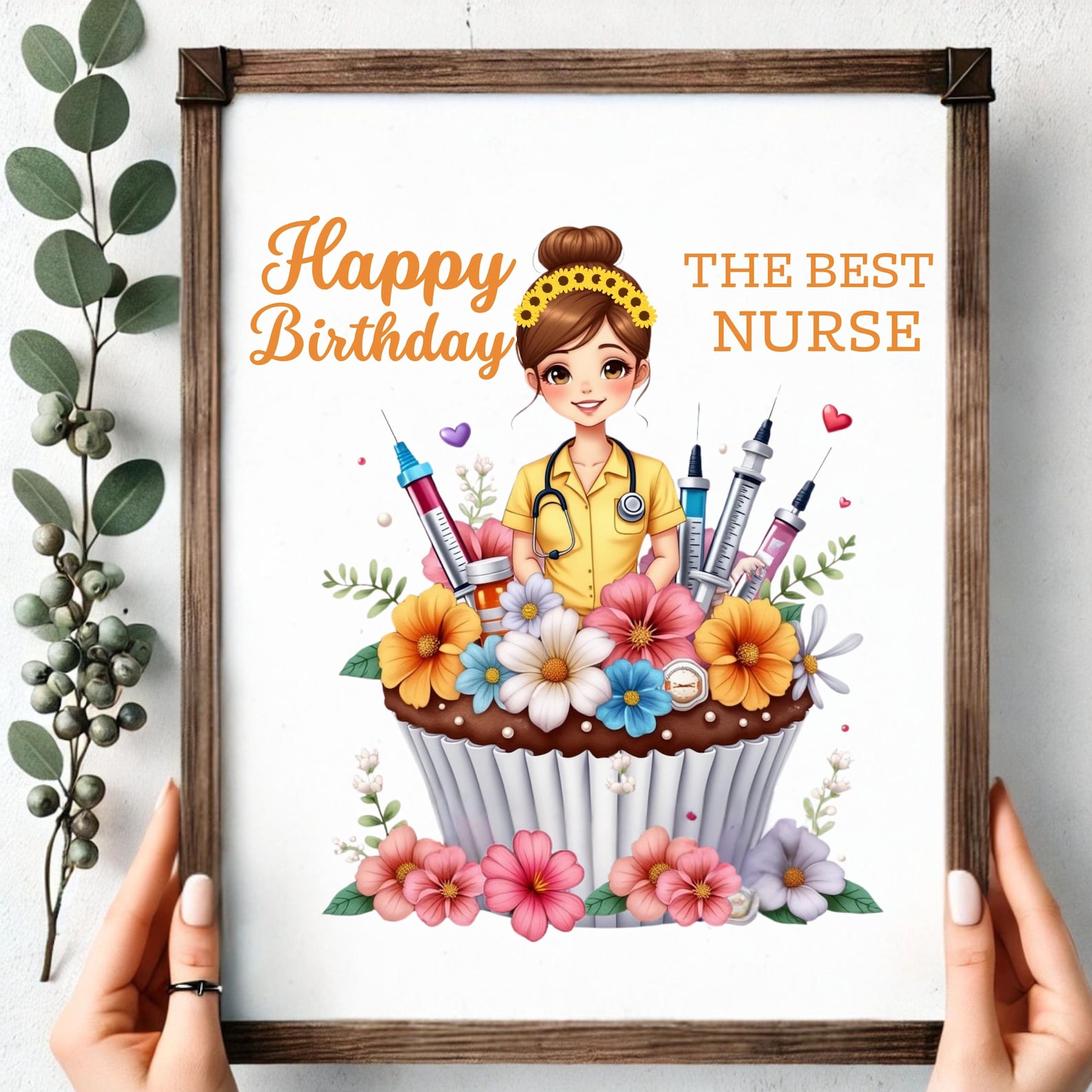 Nurse Birthday Card: Floral Clipart (digital Download) - Etsy