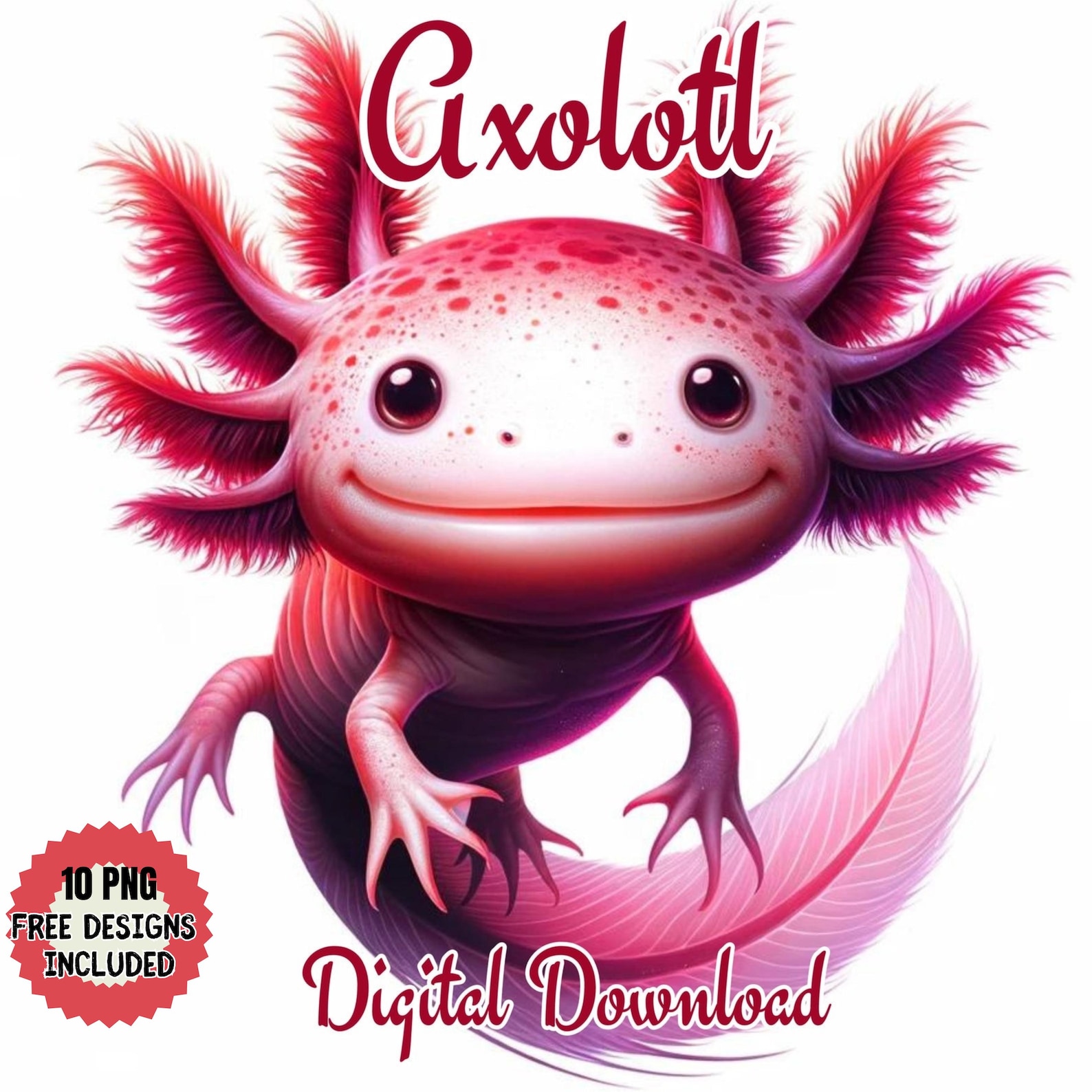 Axolotl Watercolor Clipart. Cute Axolotl Aquatic Art. Axolotl Png ...