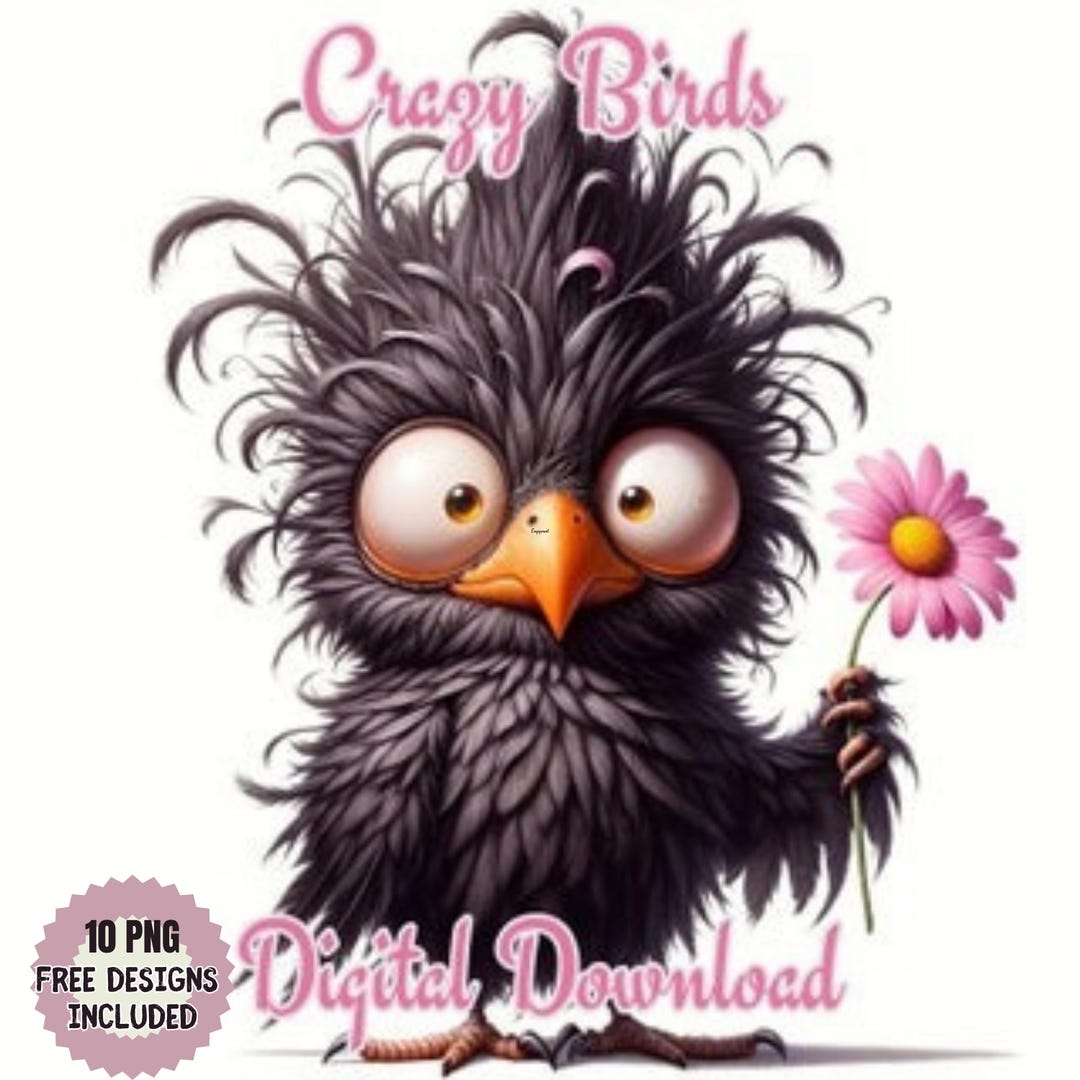 Crazy and Funny Bird Bundle Clipart, Bird Animals Clip Art. Quirky Bird ...