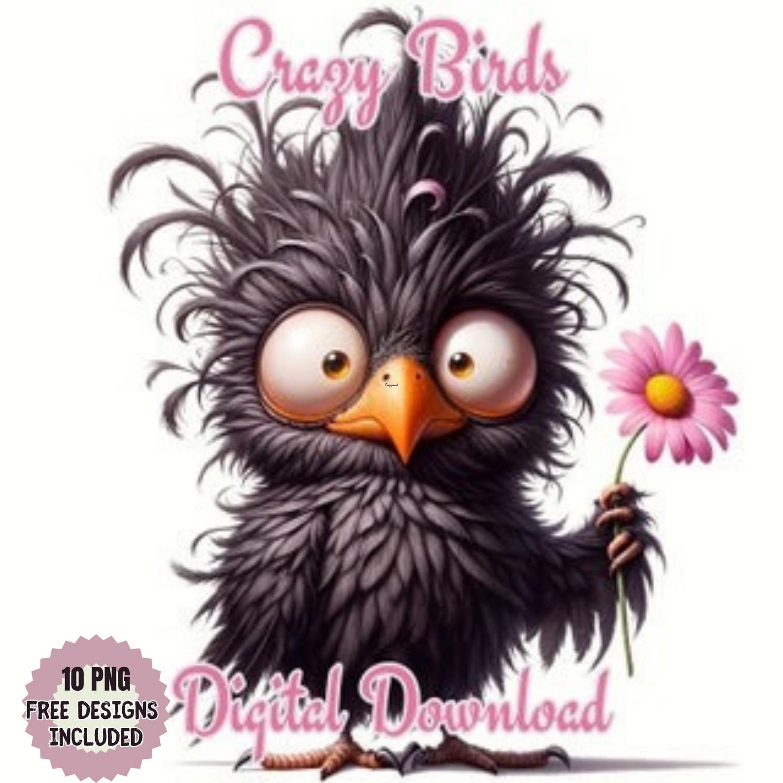 Crazy and Funny Bird Bundle Clipart, Bird Animals Clip Art. Quirky Bird ...