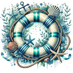 Watercolor Summer Clipart Png. Nautical, Beach, Travel, Adventure ...