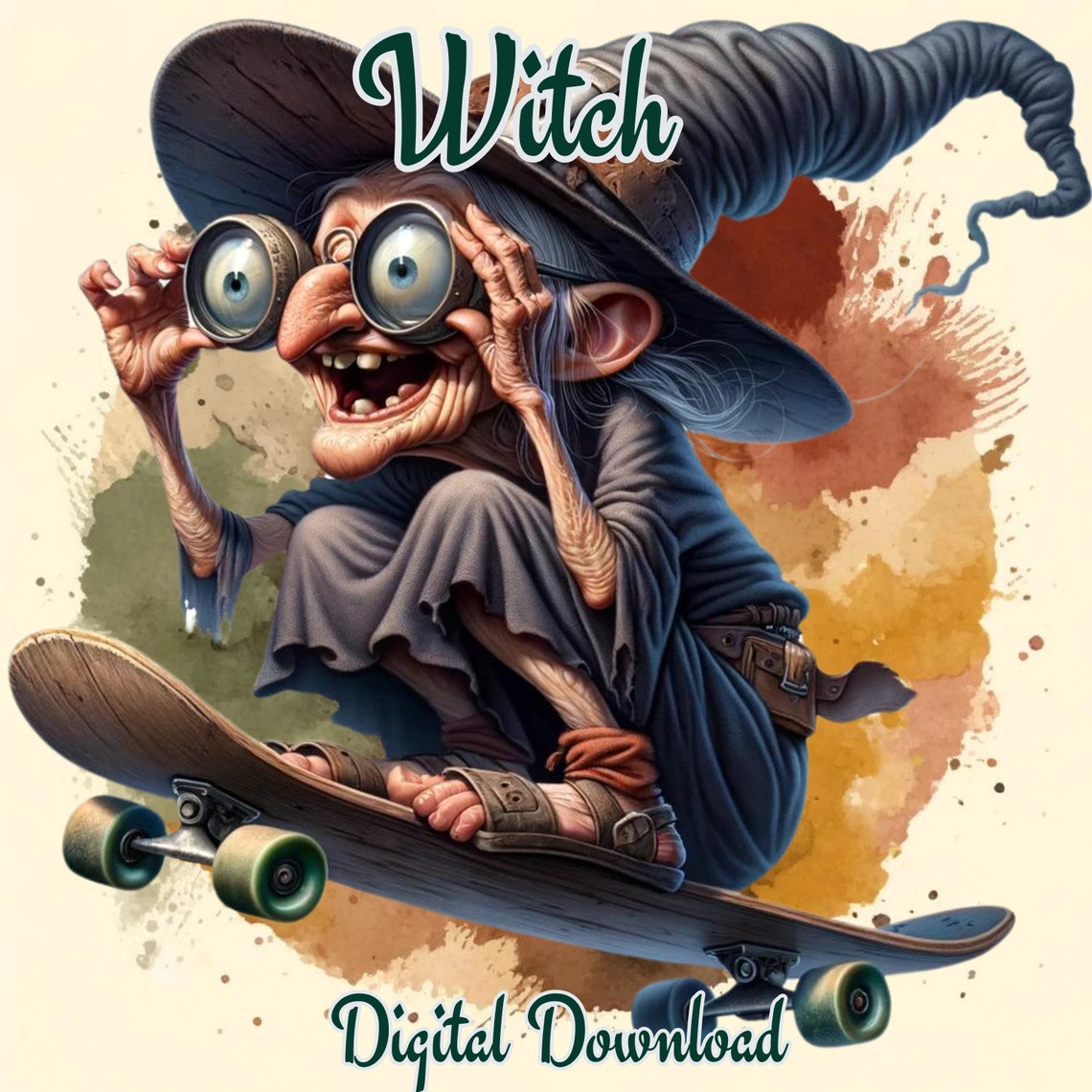 Funny Witch Clipart. Witchcraft Watercolor Wiccan Clipart. Humorous ...