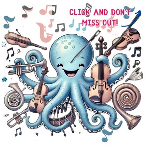 8 High-quality Rocktopus Watercolor Clipart. Vivid Octopus Underwater ...
