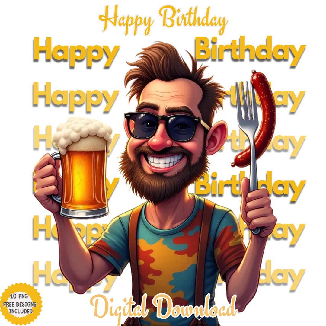 Watercolor Quirky Birthday Clipart Png. Birthday Clipart. Birthday Clip ...
