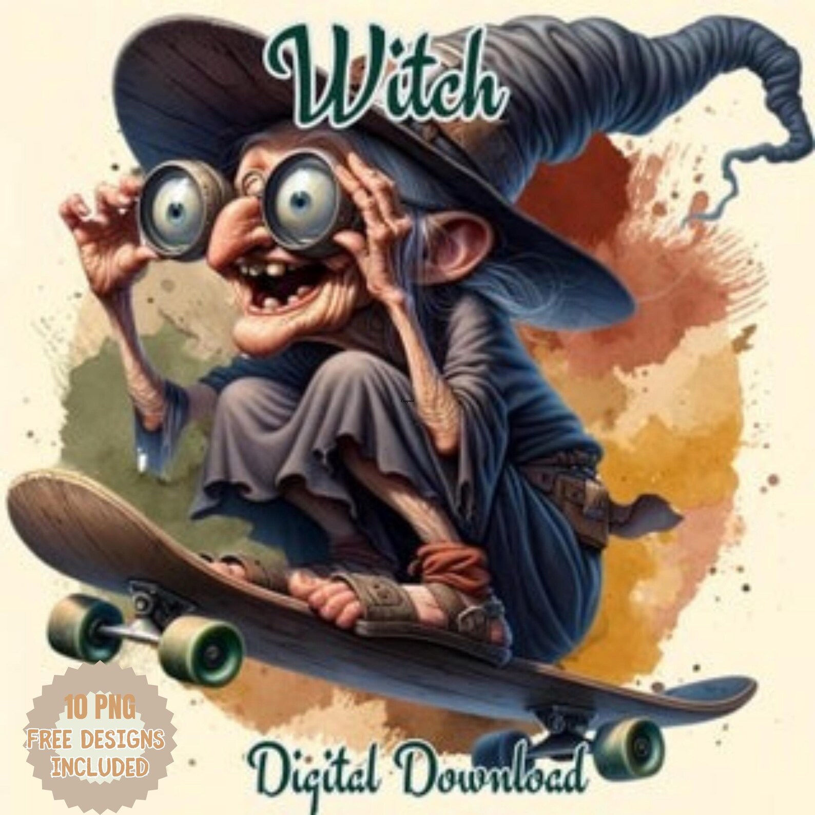 Funny Witch Clipart. Witchcraft Watercolor Wiccan Clipart. Humorous ...