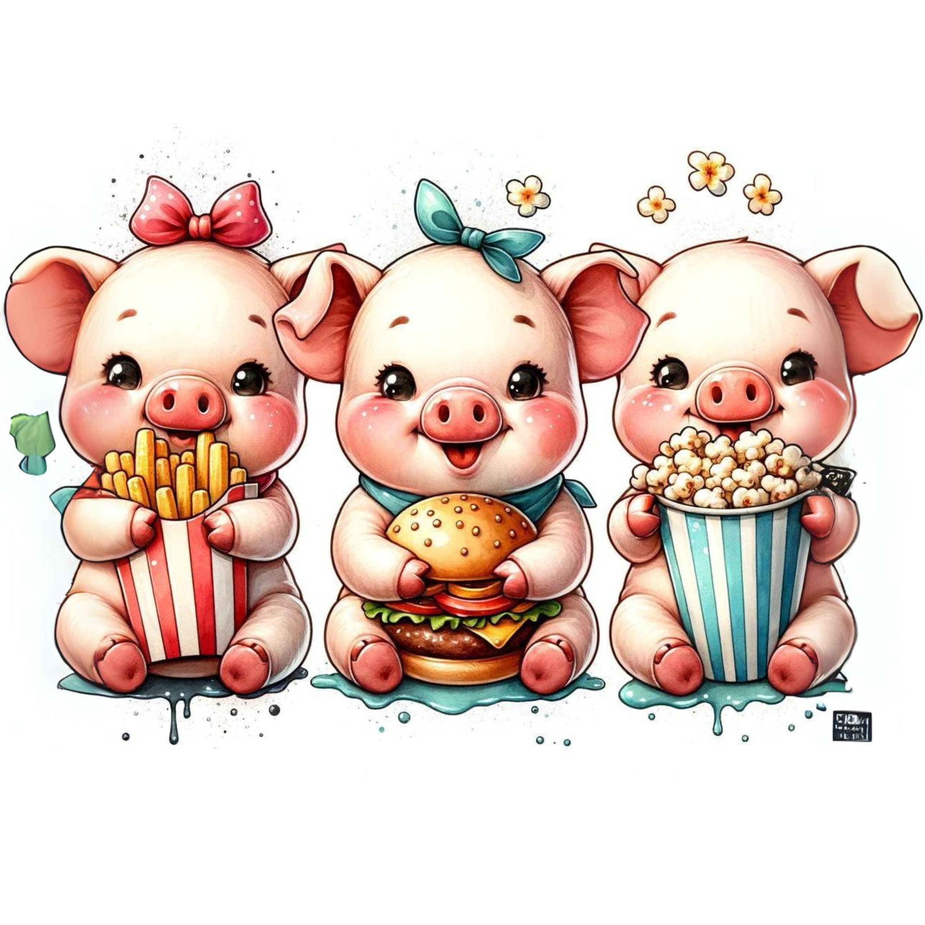 Pig Clipart PNG. Flowers, Heart, Selfie, Food Clip Art, Watercolor Cute ...