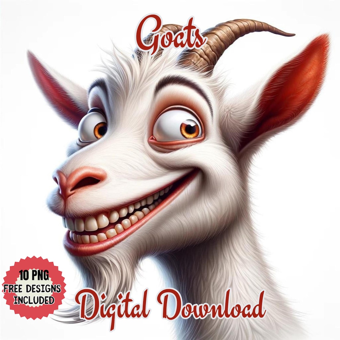 Cute & Funny Goat Clipart, Humorous Goat Clipart Bundle, High Quality ...