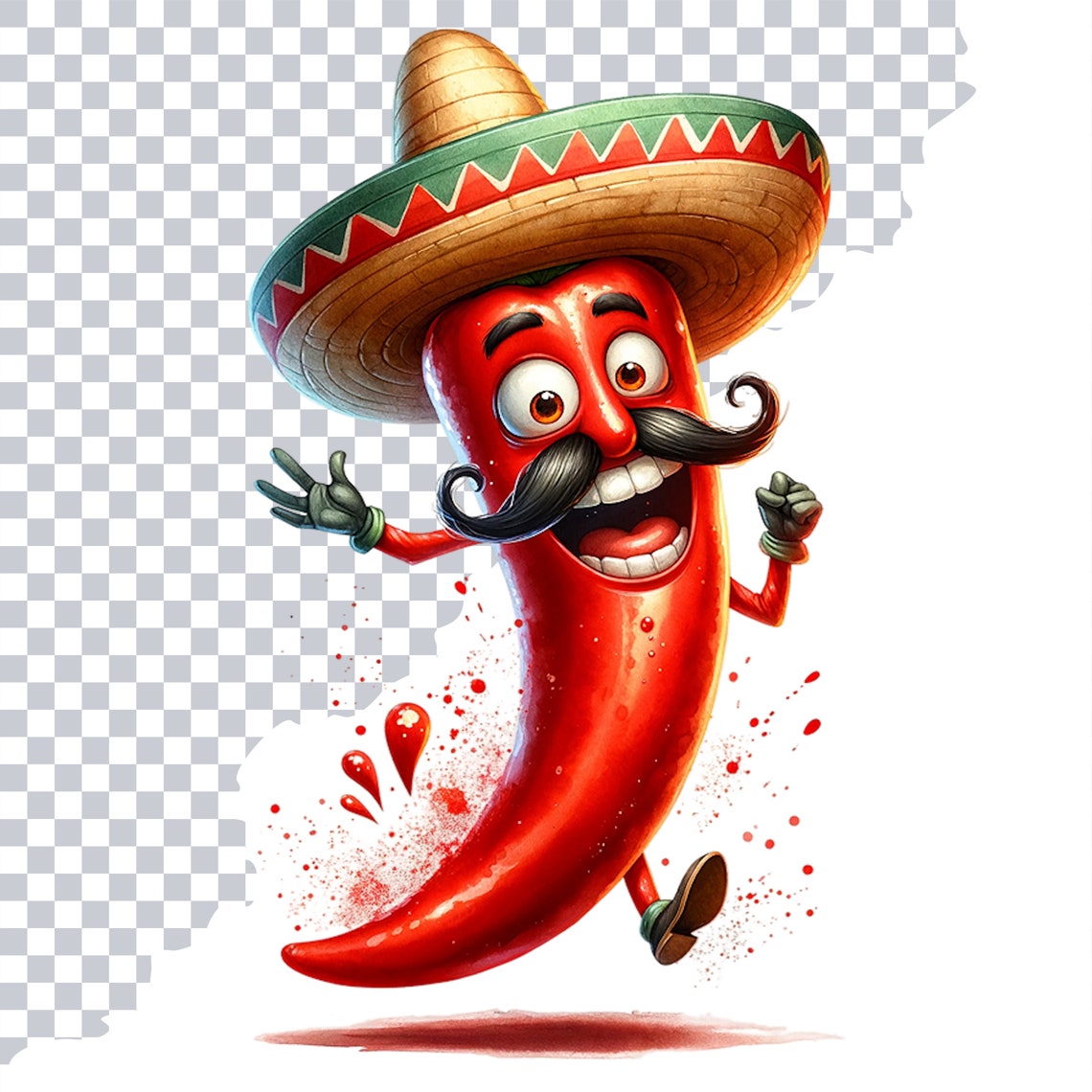 Chili Pepper Clipart Set: Spicy Animated Characters (PNG & JPG Digital ...