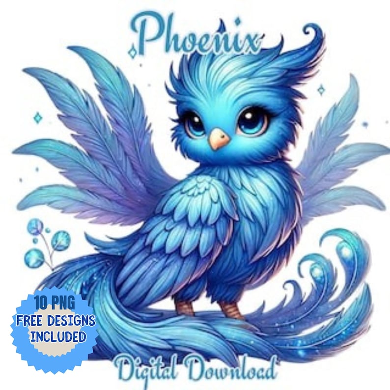 Mythological Watercolor Phoenix Clipart Png. Magical and Detailed ...
