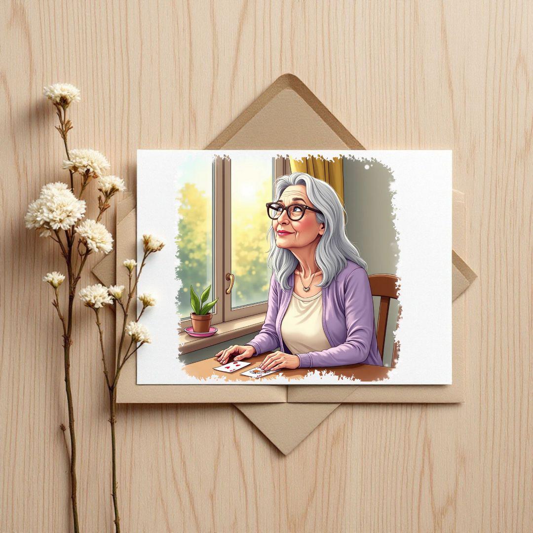 Grandma Playing Cards PNG: Funny Senior Lady Clipart (digital Download ...