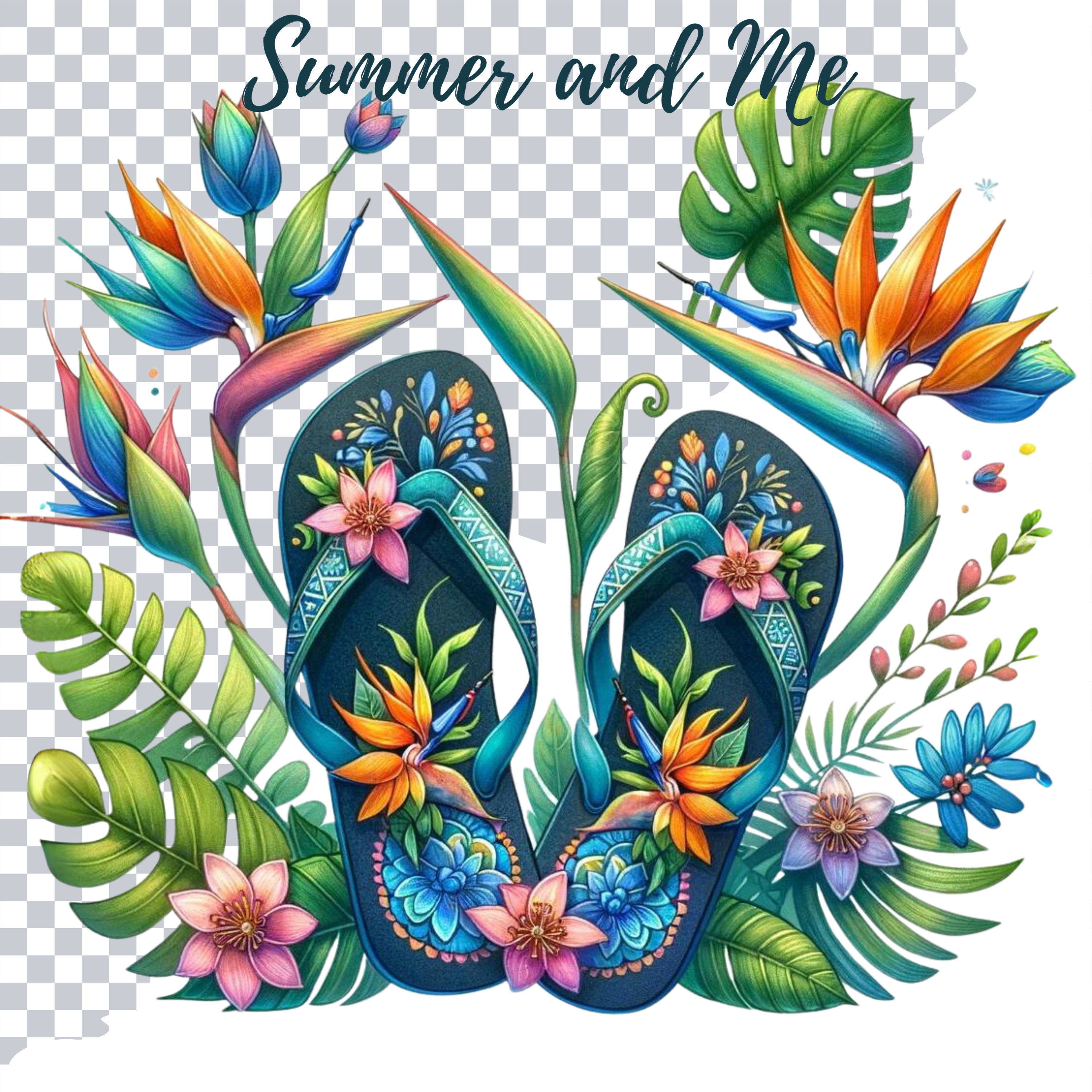 Summer Flip Flops Clipart, Colorful Summer Clipart Bundle. Summer Shoes ...