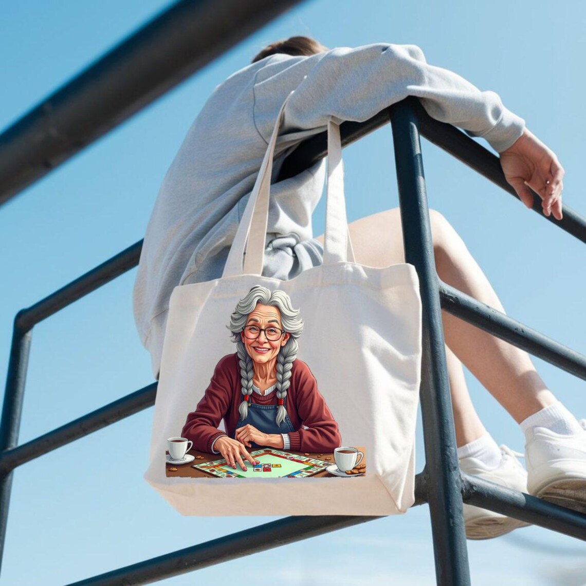 Grandma Playing Cards PNG: Funny Senior Lady Clipart (digital Download ...