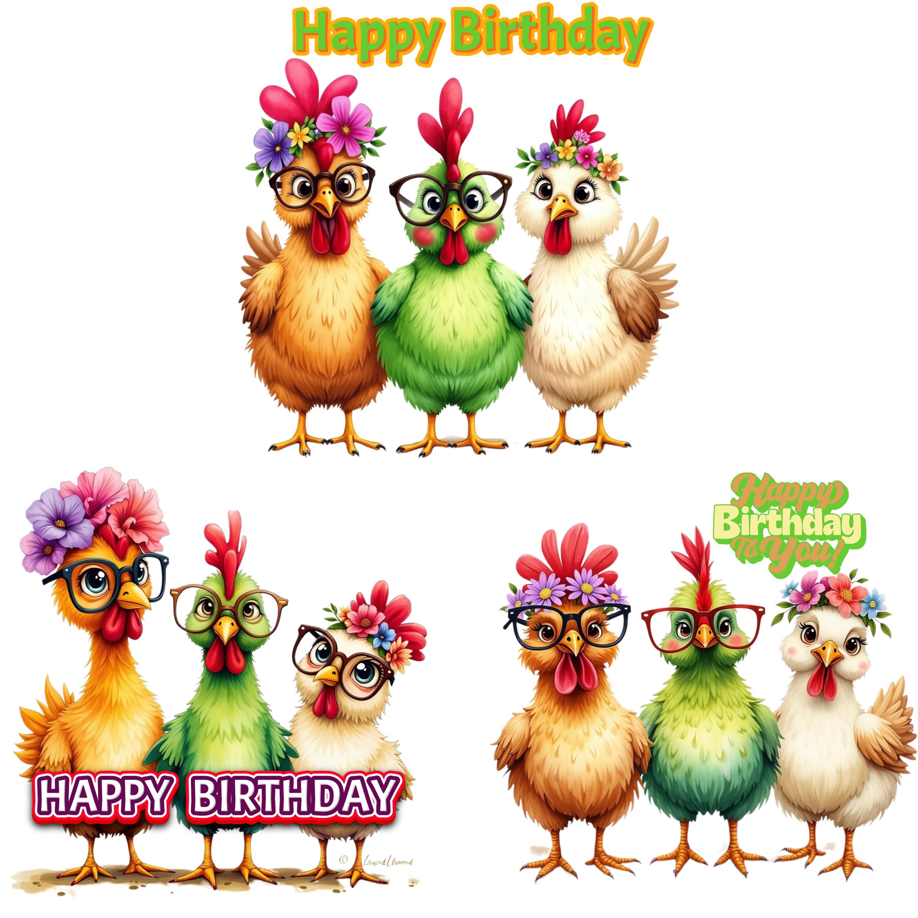 Watercolor Quirky Birthday Clipart PNG: Cake Graphics (digital Download ...