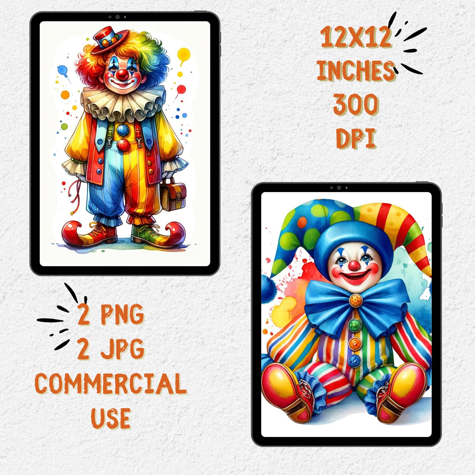 Cute and Cheerful Clown Clipart Watercolor. Gnome-clown, Adorable ...
