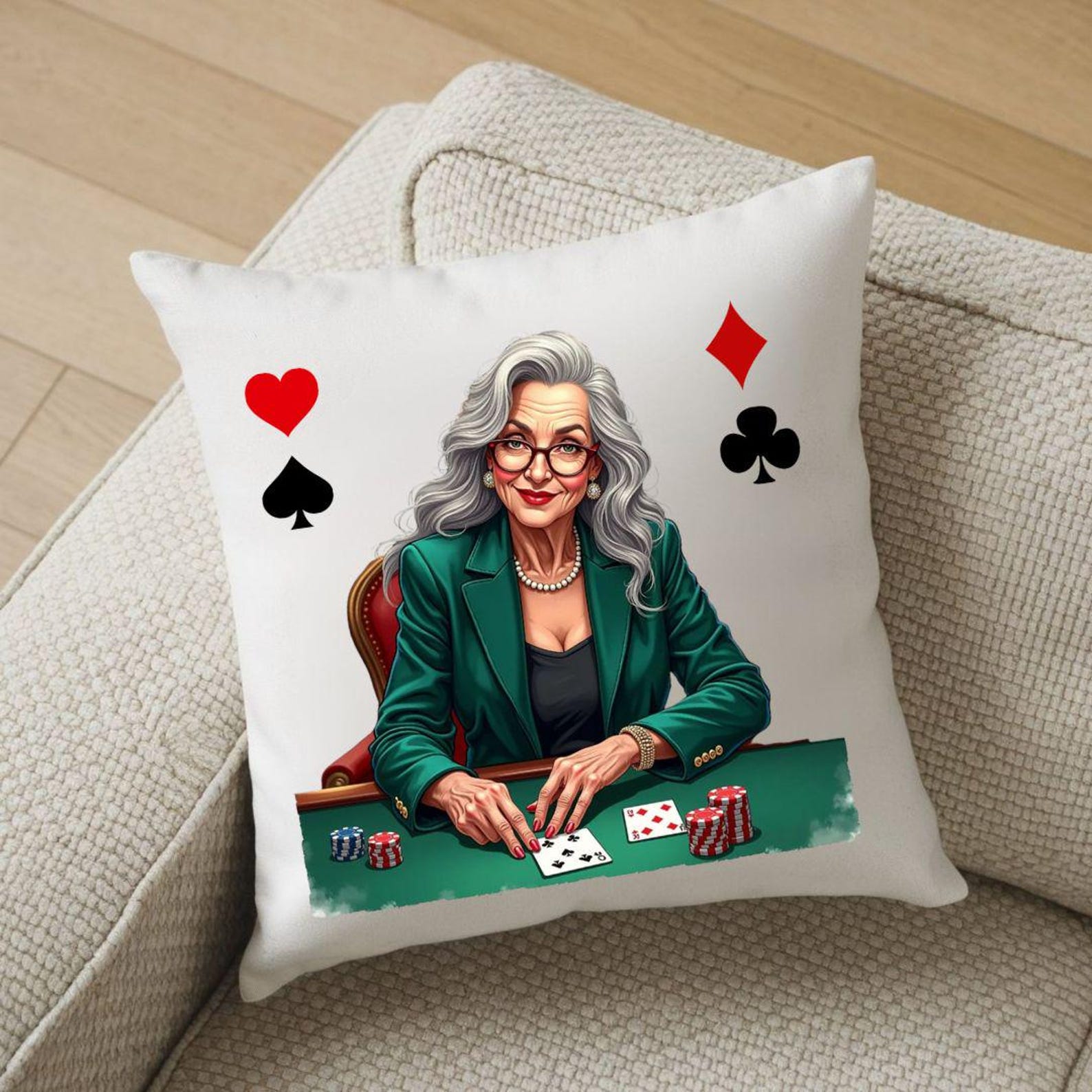 Grandma Playing Cards PNG: Funny Senior Lady Clipart (digital Download ...