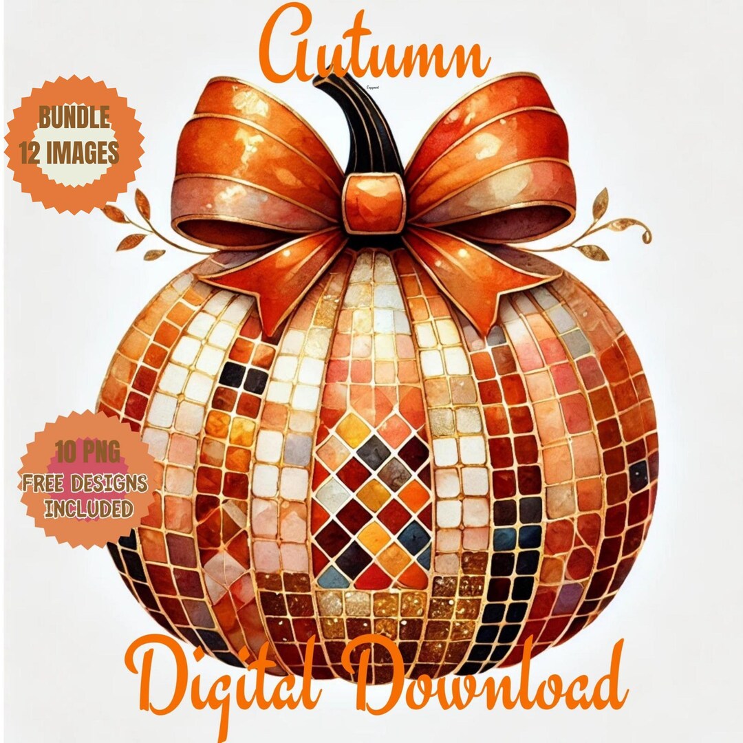 Pumpkin Png Watercolor Clipart, Fall Trendy Design, Coquette and ...