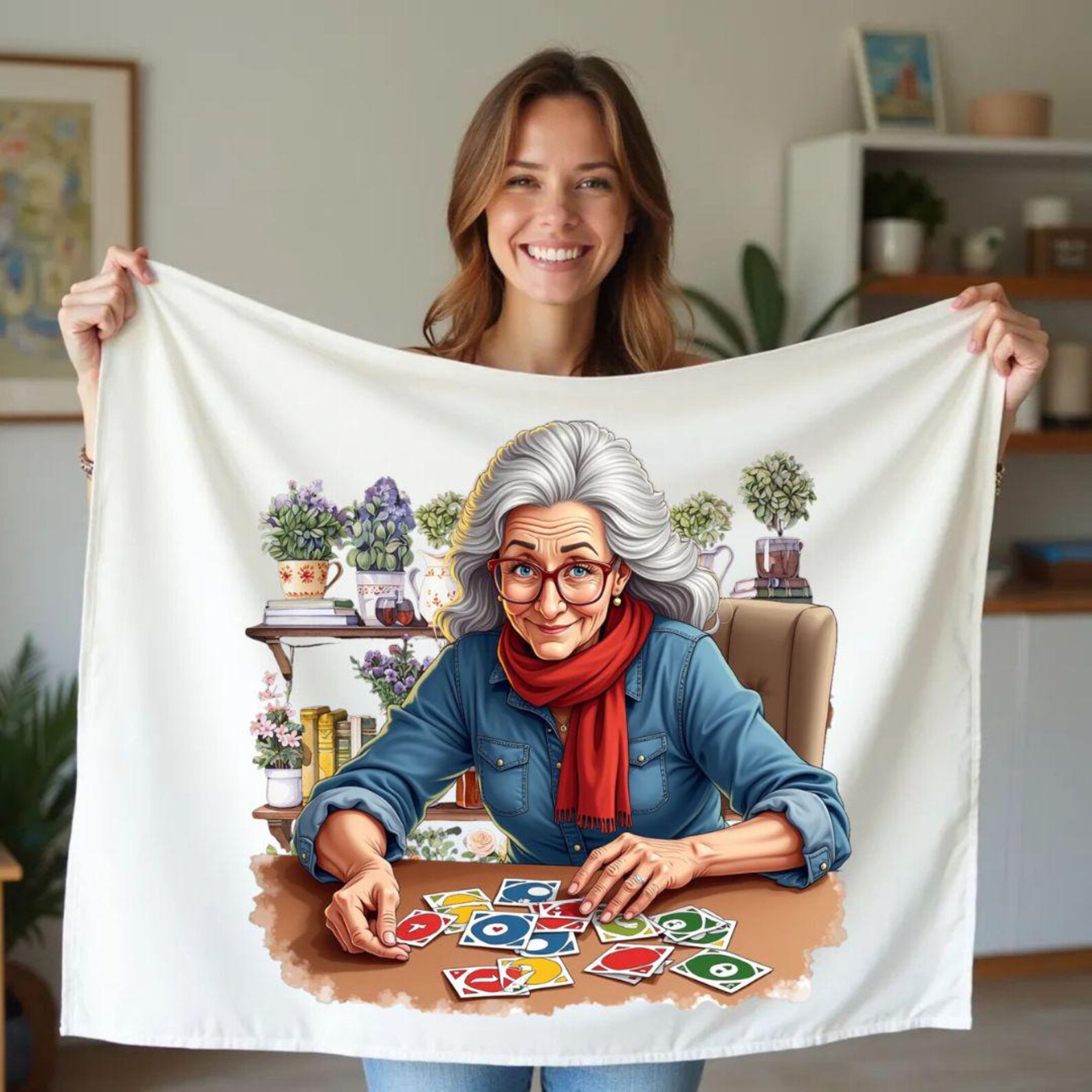 Grandma Playing Cards PNG: Funny Senior Lady Clipart (digital Download ...
