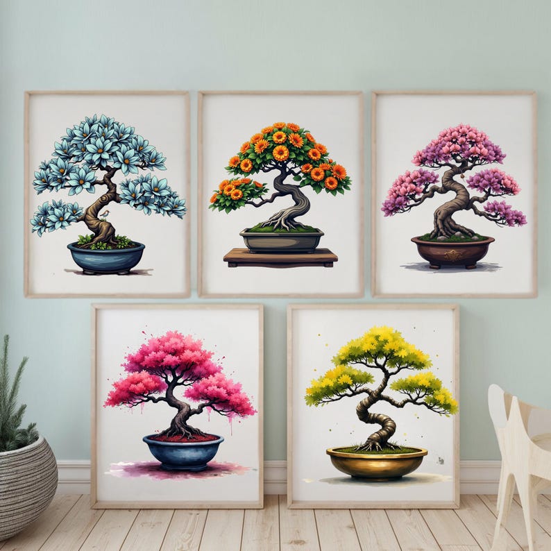 Watercolor Bonsai Tree Clipart: Japanese Zen Art (digital Download) - Etsy