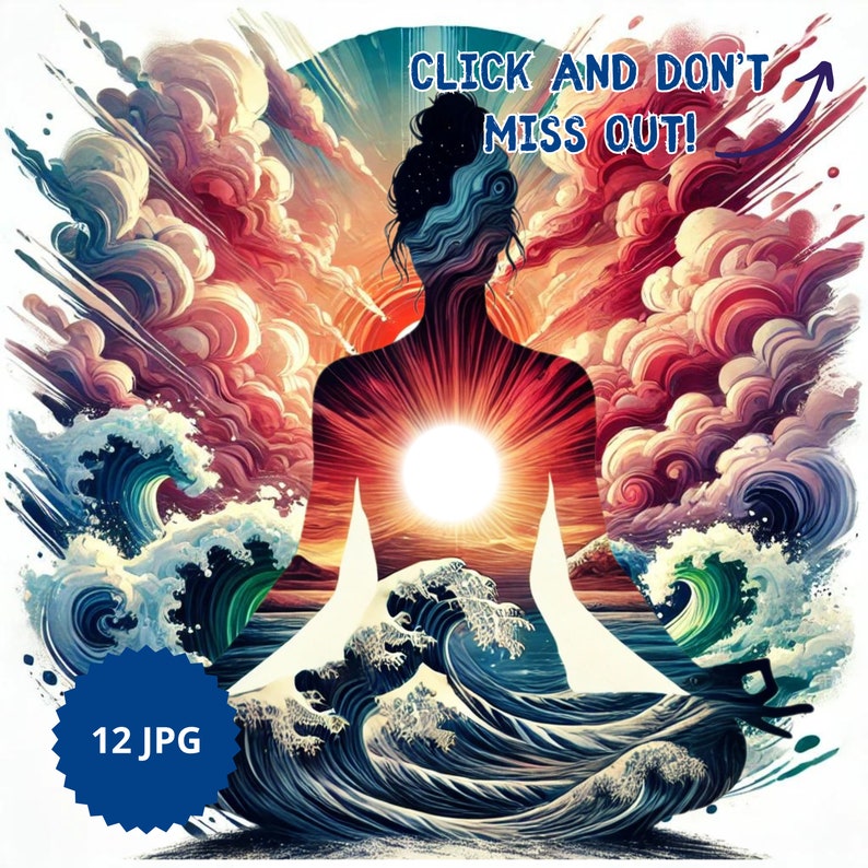 Watercolor Yoga Clipart Bundle: Floral Meditation Art (12 Jpgs ...