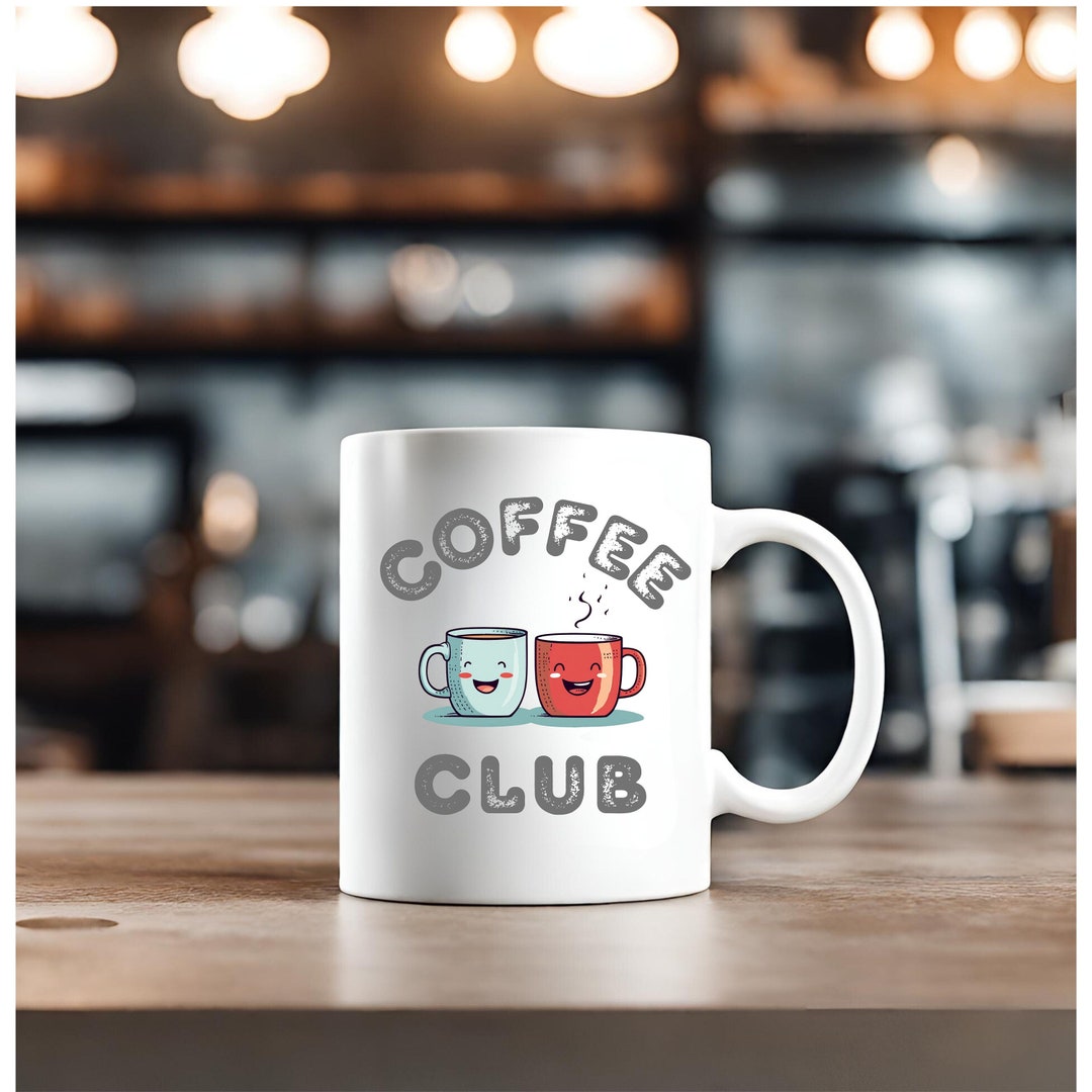 Coffee Club Mug Retro Vintage Aesthetics Coffee Lover Graphics Mug for ...