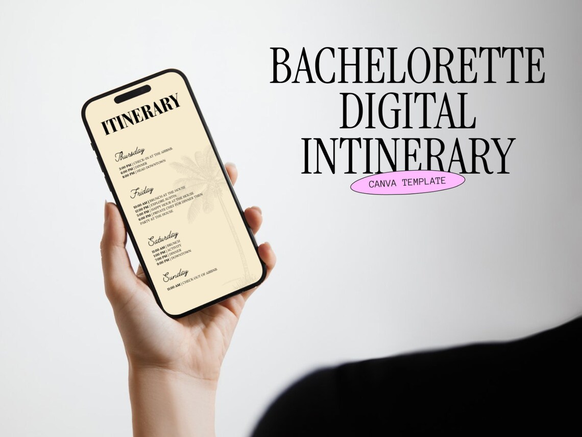 Digital Bachelorette Itinerary Template Beach Bach Theme Birthday ...