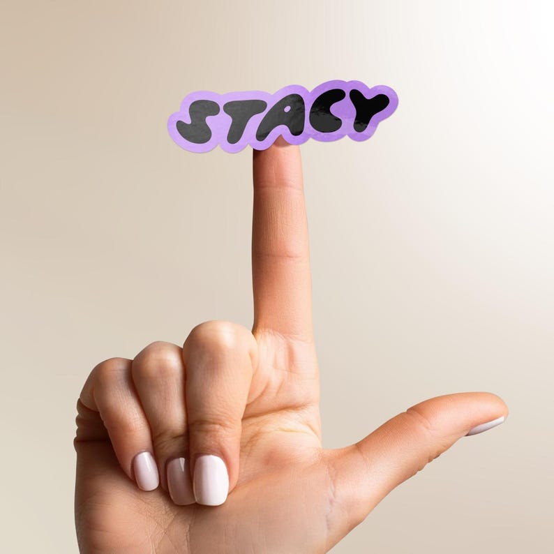 Custom Retro Name Stickers, Personalized Name Stickers, Name Stickers ...