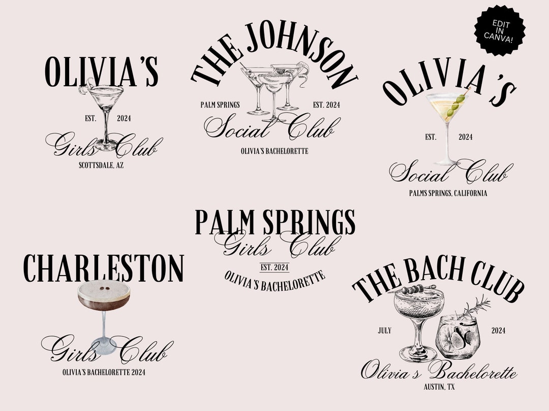 Custom Girls Club Bachelorette Party Logo, Charleston Bachelorette Logo ...
