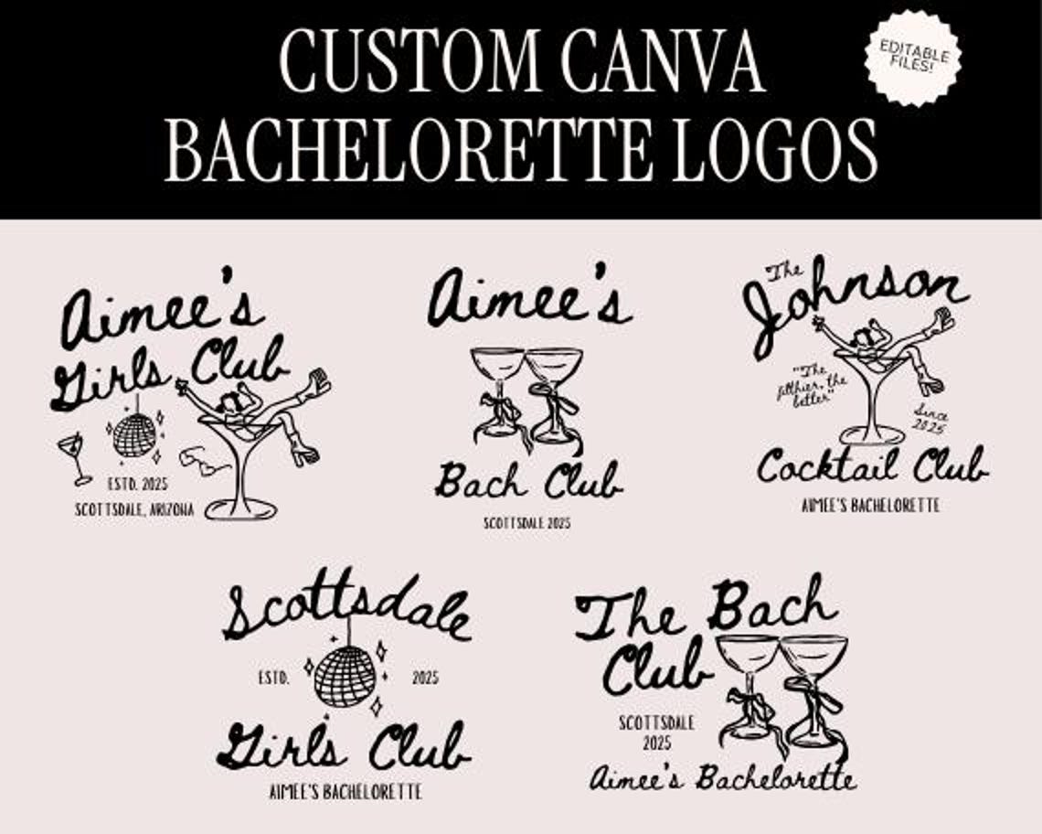 Custom Girls Club Bachelorette Party Logo, Scottsdale Bachelorette Logo ...