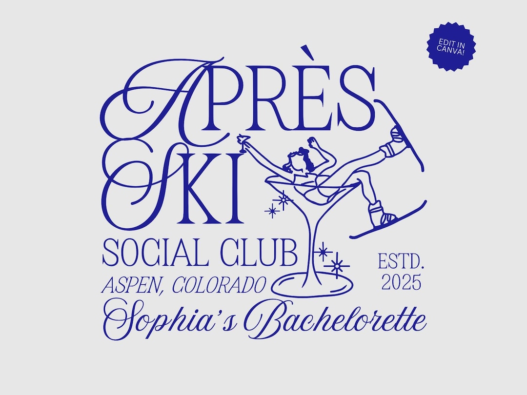 Customizable Après Ski Club Logo | Canva Templates | Customizable ...