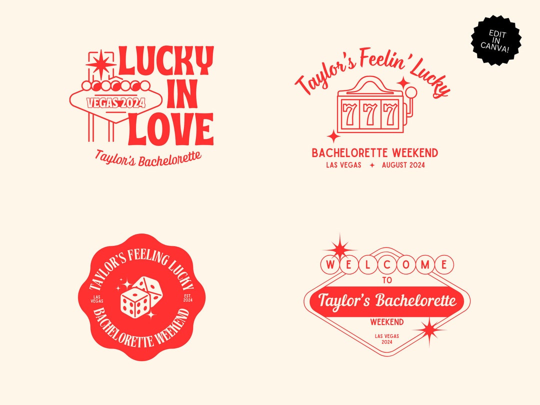 Custom 'lucky in Love' Theme Bachelorette Logo, Las Vegas Bachelorette ...