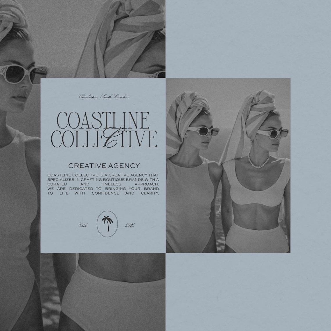 Elegant, Luxury Semi Custom Brand Kit With Coastal Vibes | Premade Logo ...