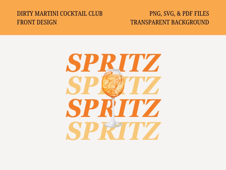 Aperol Spritz Cocktail Club Logo | SVG, PNG, PDF | Trendy Shirt Design ...