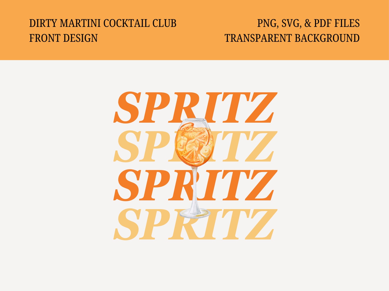 Aperol Spritz Cocktail Club Logo | SVG, PNG, PDF | Trendy Shirt Design ...