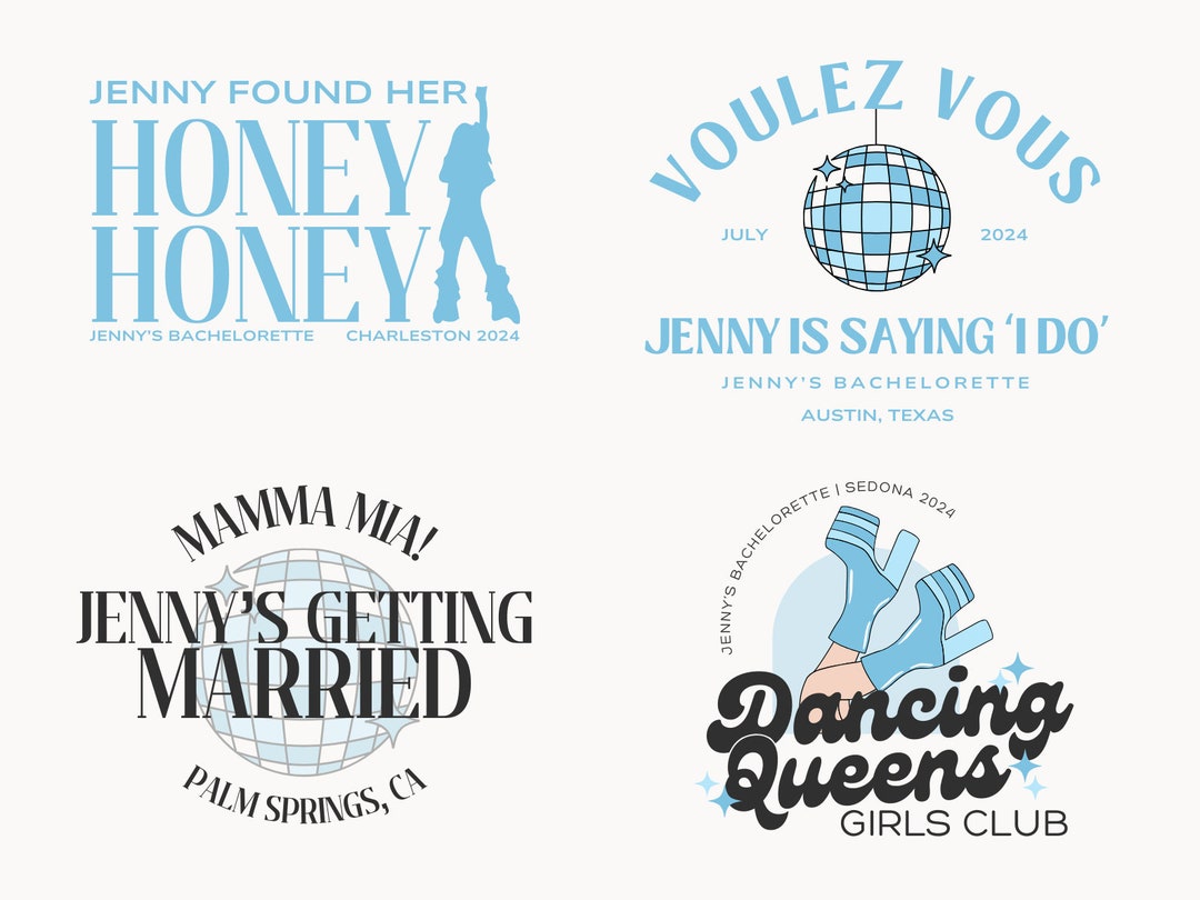 Custom 'mamma Mia' Themed Bachelorette Logos, Dancing Queens Bachelorette Logo, Bachelorette PNG ...