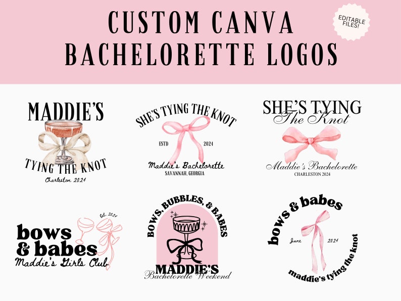 Custom She's Tying the Knot Bachelorette Logo, Bach Logo, Girls Weekend ...