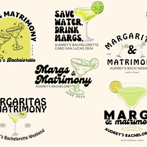 Custom Retro Margs & Matrimony Bachelorette Logo, Bach Logo, Girls ...
