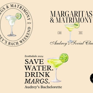 6 Editable Luxe Margs & Matrimony Party Logo Pack | Canva Templates ...