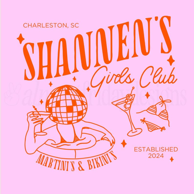 Custom Martini's & Bikini's Logo, Girls Club Logo, Bachelorette SVG ...