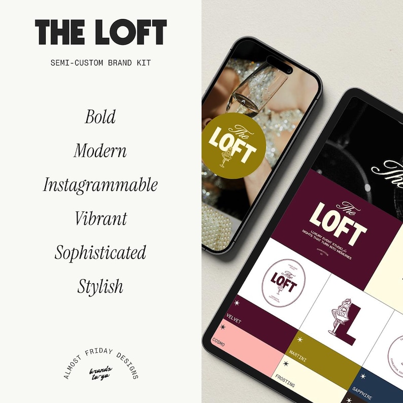 Elegant, Luxury Semi Custom Brand Kit | Premade Logo & Branding ...