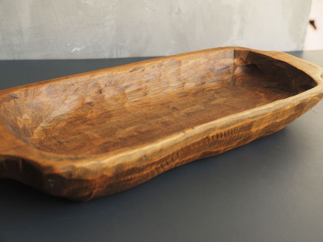 Large Long Carved Dark Wooden Dough Bowl Serving Bowls - Etsy Canada