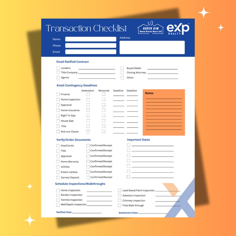 Transaction Cheat Sheet for Realtors - Etsy