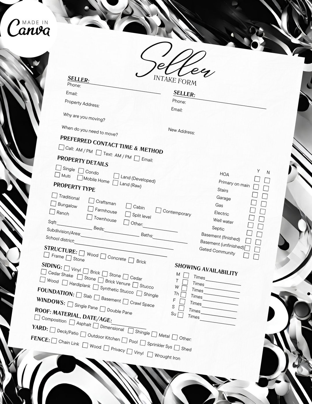 Sellers Intake Cheat Sheet for Realtors - Etsy