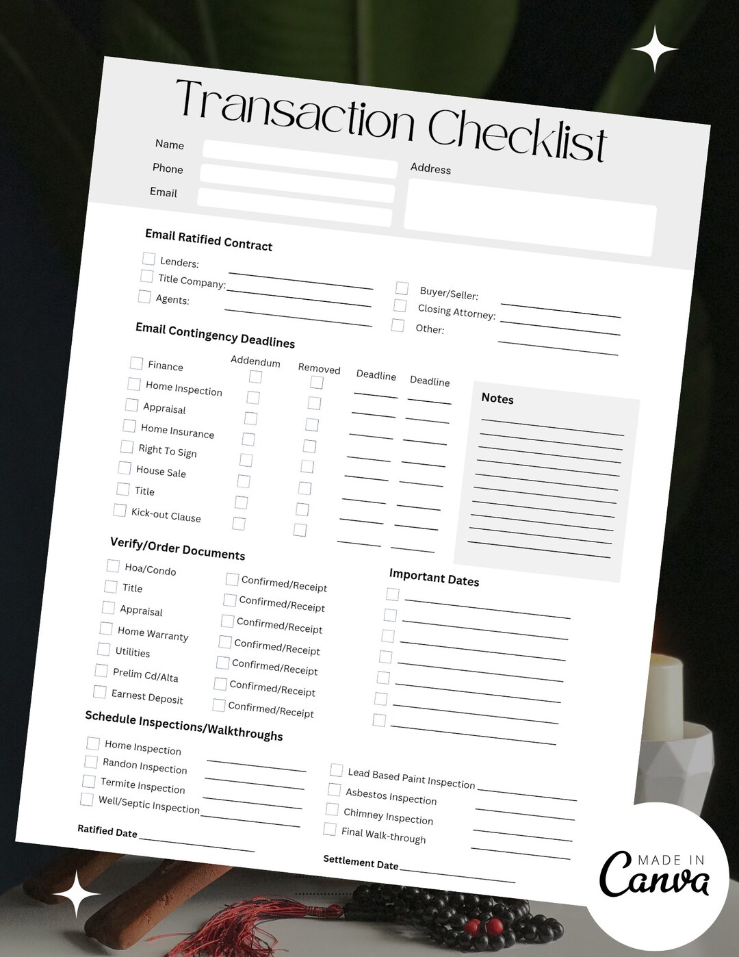 Transaction Cheat Sheet for Realtors - Etsy